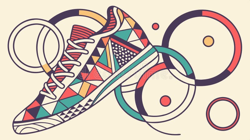 Sneaker with Geometric Shapes Sport Illustration Vector Design ...