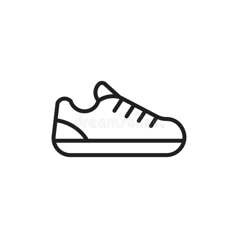 Sneaker Icon Simple Thin Outline Stock Vector - Illustration of comfort ...