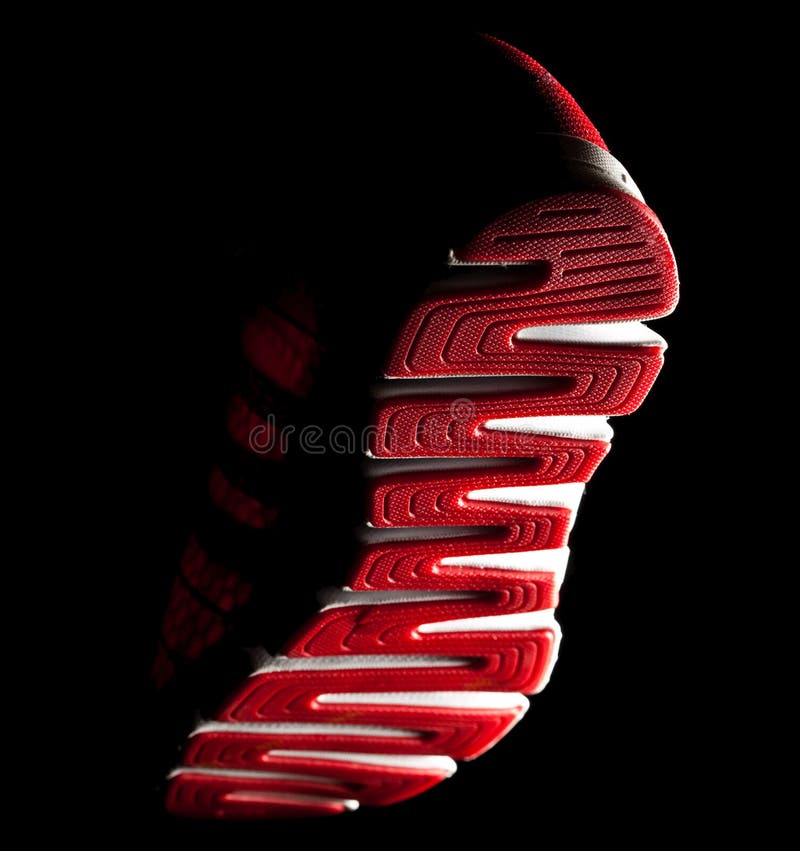 Sneaker Sole, View of a Falling Foot from Below Stock Photo - Image of ...