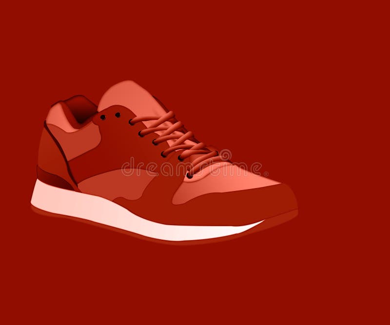 Sneakers on Background. Icon with Red Running Shoes Stock Illustration ...