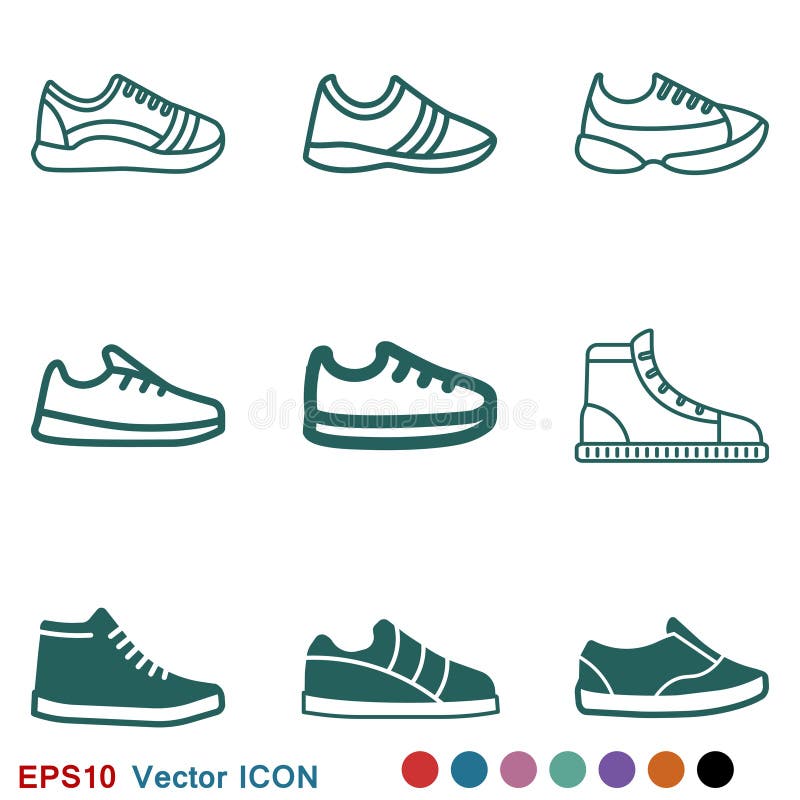 Sneakers Icon Vector Sign Symbol for Design Stock Illustration ...