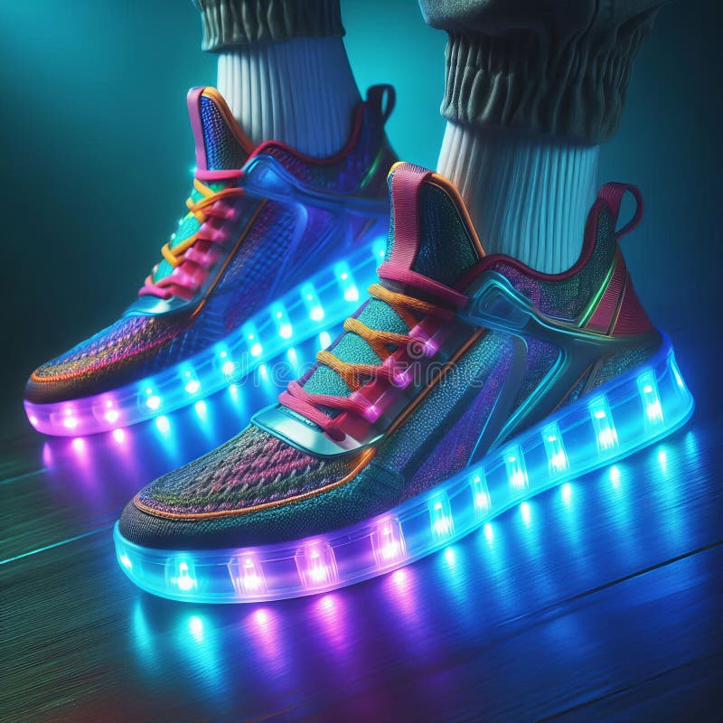 Sneakers with Led Light Up Soles these New Beautiful Stock Photo ...