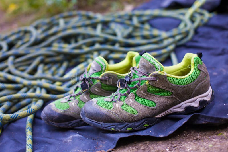 Sneakers and Rope for Sports. Stock Photo - Image of shoes, concept ...