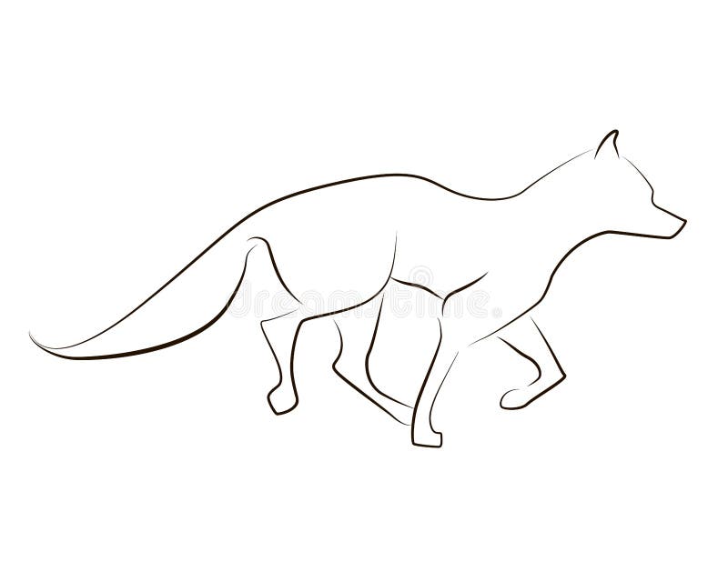 Line Drawing Fox Black White Stock Illustrations – 2,855 Line Drawing ...