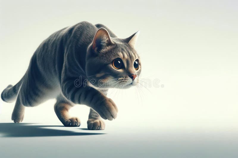 Sneaking Cat. Space for Text. Stock Image - Image of portrait, grabbing: 322351851