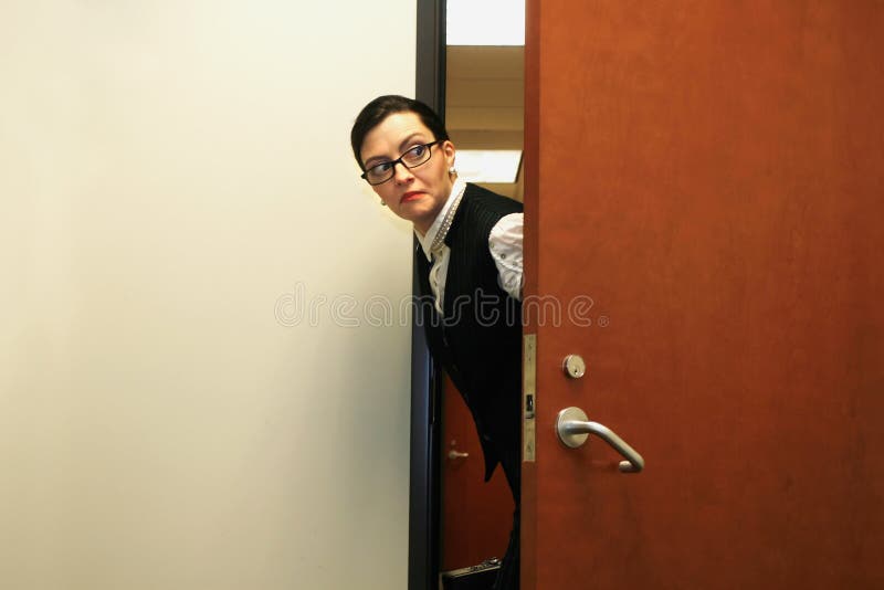 Sneaky Business Man Looking at Other People Computer Stock Photo ...