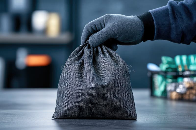 Sneaky Thief Securing Stolen Goods. Stock Illustration - Illustration ...