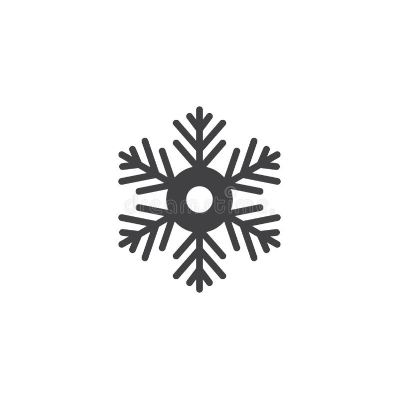 Het Koude Symbool, De Vector Van Het Sneeuwvlokpictogram, Vulde Vlak ...
