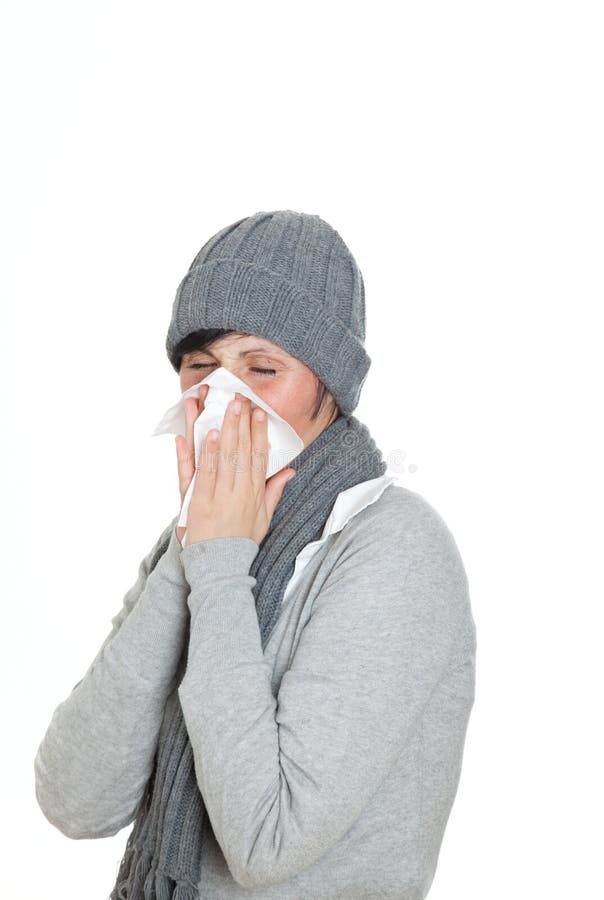 Sneeze cold woman stock image. Image of care, allergy - 9401679