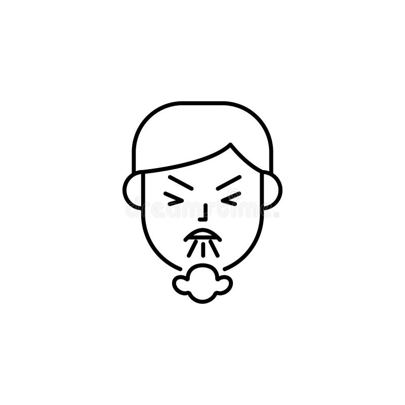 Sneeze Line Blue Icon. Runny Nose Linear Symbol. Flu Infection and ...