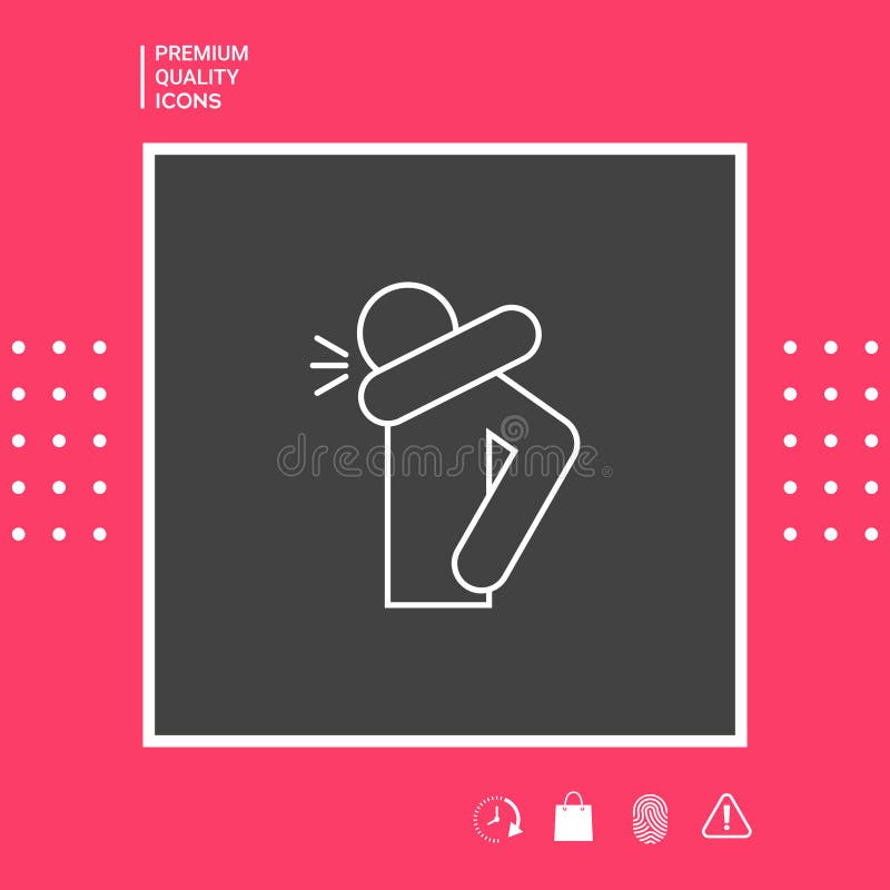 Sneeze into Elbow - Infographic, Icon. Warning Prohibition Sign in a ...