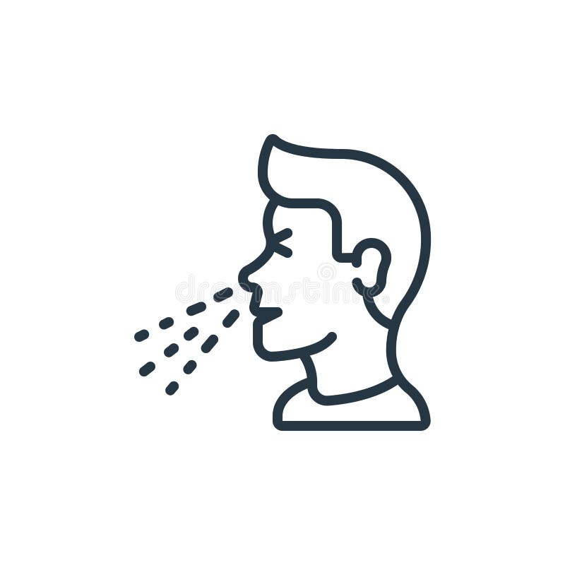 Sneeze Line Blue Icon. Runny Nose Linear Symbol. Flu Infection and ...