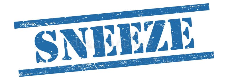 SNEEZE Text on Blue Grungy Lines Stamp Stock Illustration ...