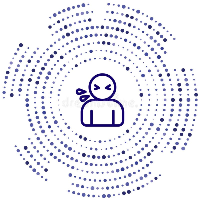 Sneeze Line Blue Icon. Runny Nose Linear Symbol. Flu Infection and ...