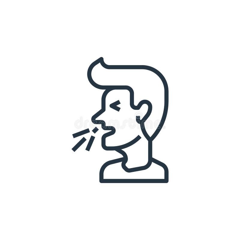 Sneeze Line Blue Icon. Runny Nose Linear Symbol. Flu Infection and ...