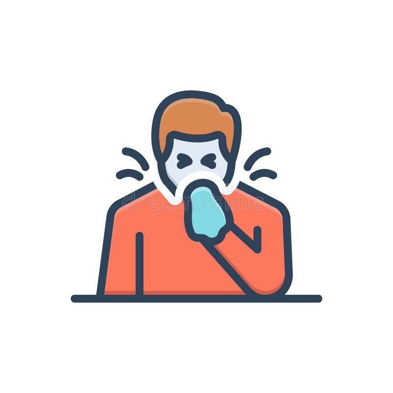 Color Illustration Icon for Sneezing, Runny Nose and Cold Stock ...