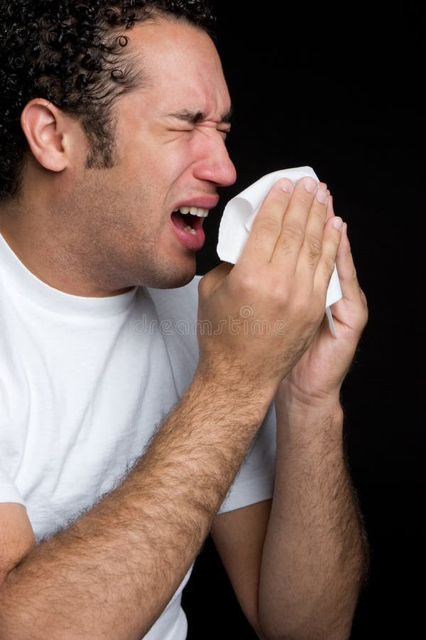 Sneezing Man stock image. Image of teen, tissues, people - 8952703