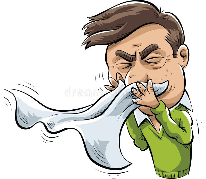 Sneezing Man stock illustration. Image of cartoon, male - 41885918