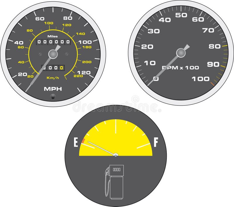Snelheidsmeters Met Langzame En Snelle Downloads Vector Illustratie ...