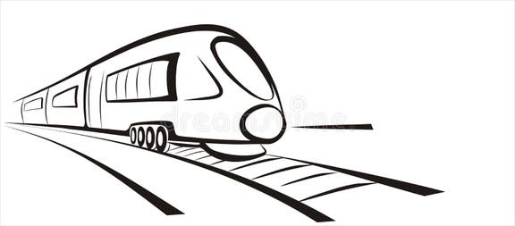 Snelle trein schets vector illustratie. Illustration of passagier ...