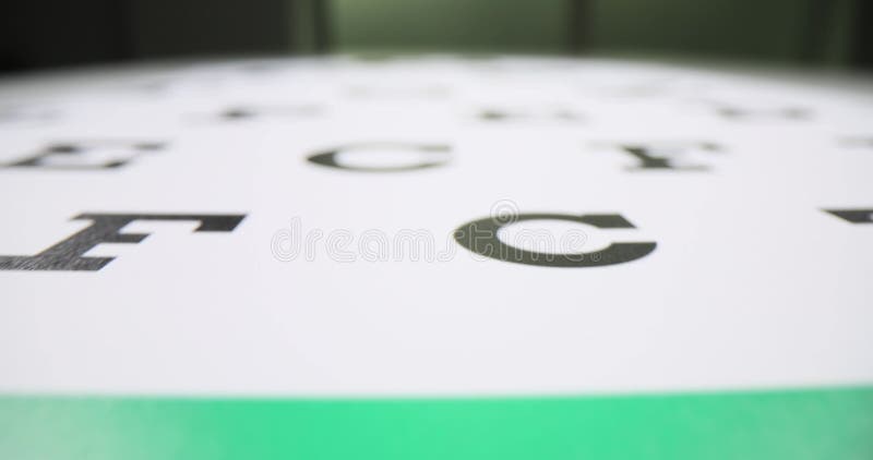 Snellen Chart with Letters of Varying Sizes for Assessing Visual Acuity ...