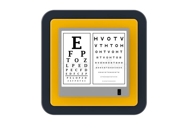 Snellen Eye Chart Test Light Box . 3d Rendering Stock Illustration ...
