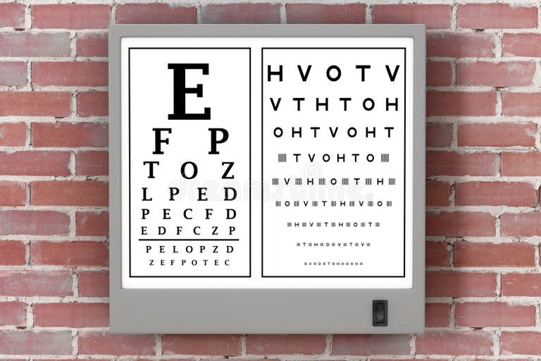 Snellen Eye Chart Test Light Box . 3d Rendering Stock Illustration ...