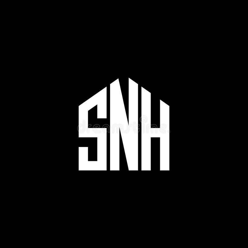SNH Letter Logo Design on BLACK Background. SNH Creative Initials ...
