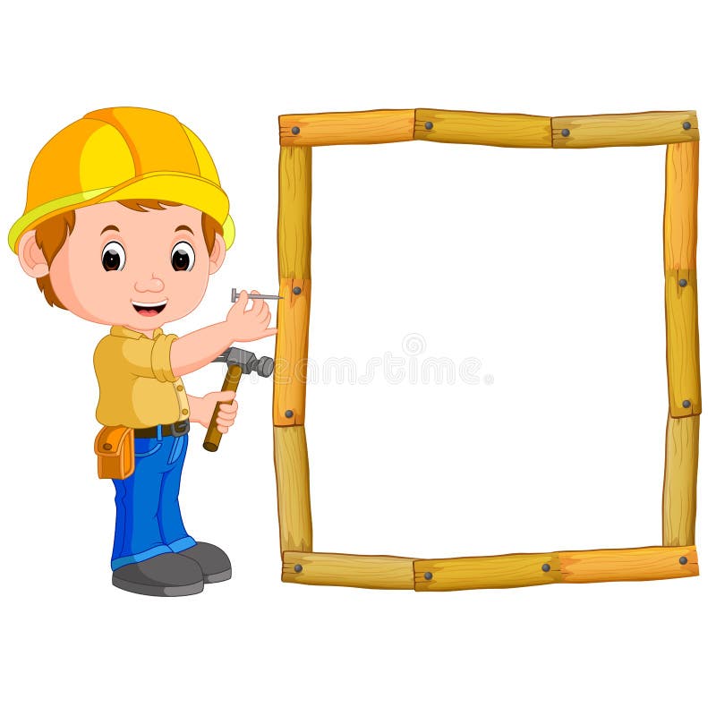 Snickarehammaresymbol, Tecknad Filmstil Stock Illustrationer ...