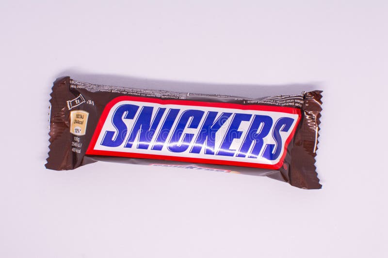 Snickers Bar on White Background Editorial Photography - Illustration ...