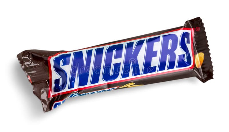 Snickers La Barra De Chocolate Aislada En Blanco Foto editorial ...