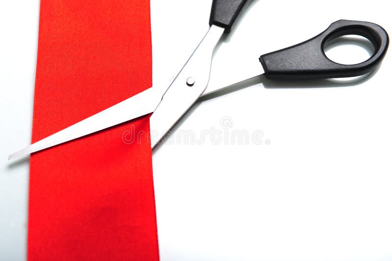 Cutting Red Ribbon stock photo. Image of event, band, action - 2694758