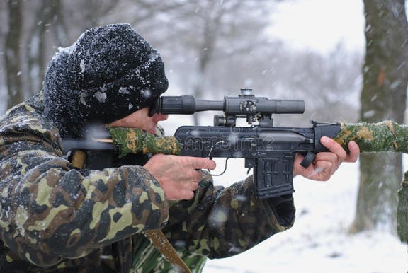 The sniper stock image. Image of isolated, finger, sight - 18494293