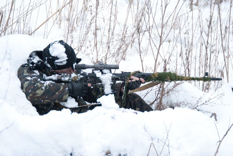 The sniper stock photo. Image of special, serious, camouflage - 18494686