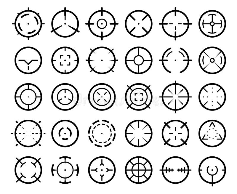 Sniper Aim Pointer. Weapon Targeting Pointers, Aiming Mark and Aims ...
