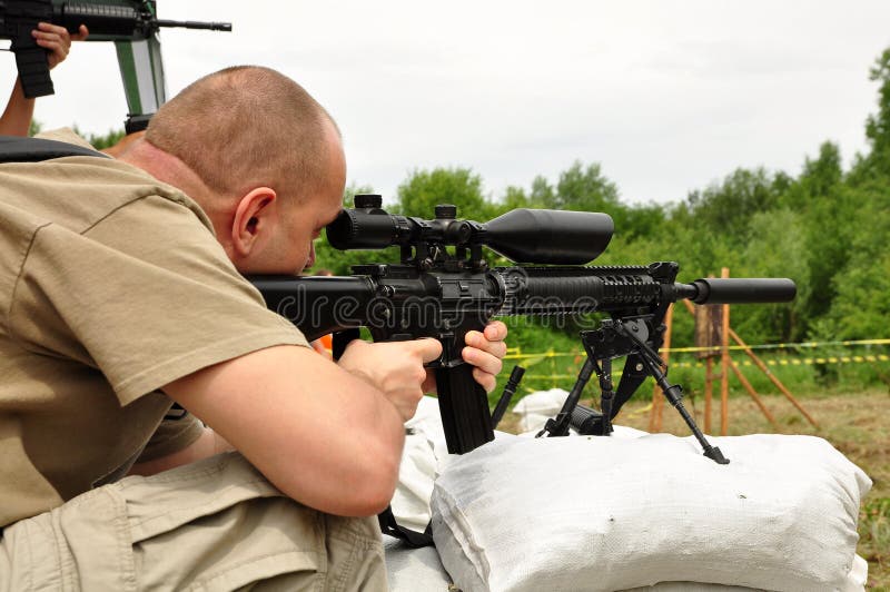 Sniper training stock image. Image of defend, brave, duty - 30300889