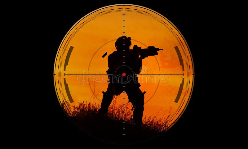 Sniper during Night Operation Hostage Rescue.view through the Ni Stock ...