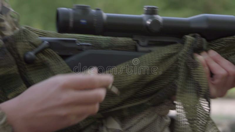 Sniper ready to shoot stock footage. Video of police - 221768498
