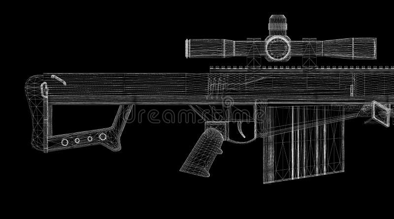 Sniper rifle stock illustration. Illustration of model - 40016230