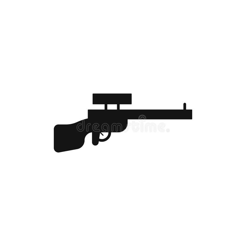 Sniper Rifle Icon Symbol on White Background Stock Vector ...