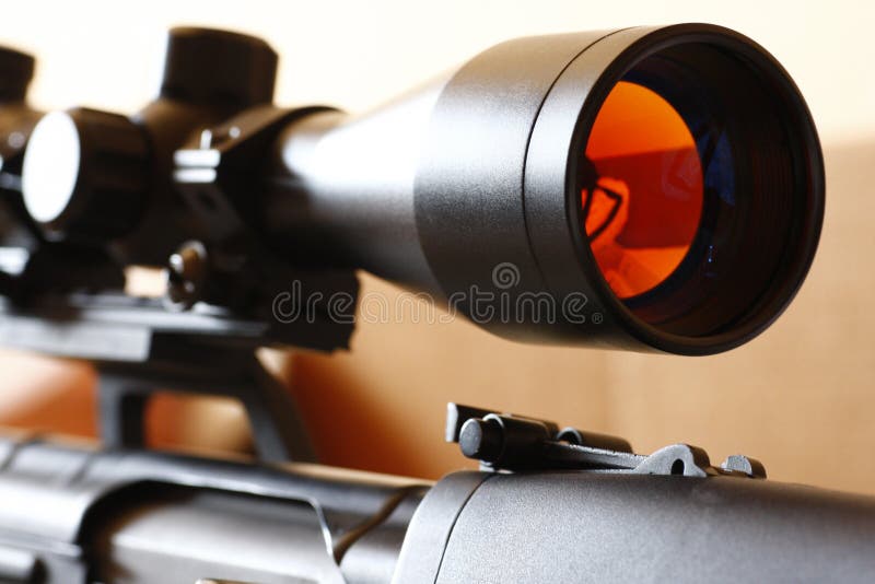 Sniper rifle scope stock photo. Image of zoom, weapon - 15037954