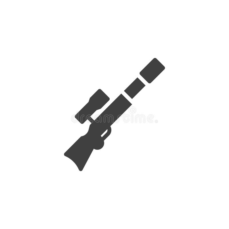 Sniper Rifle with a Scope Vector Icon Stock Vector - Illustration of ...