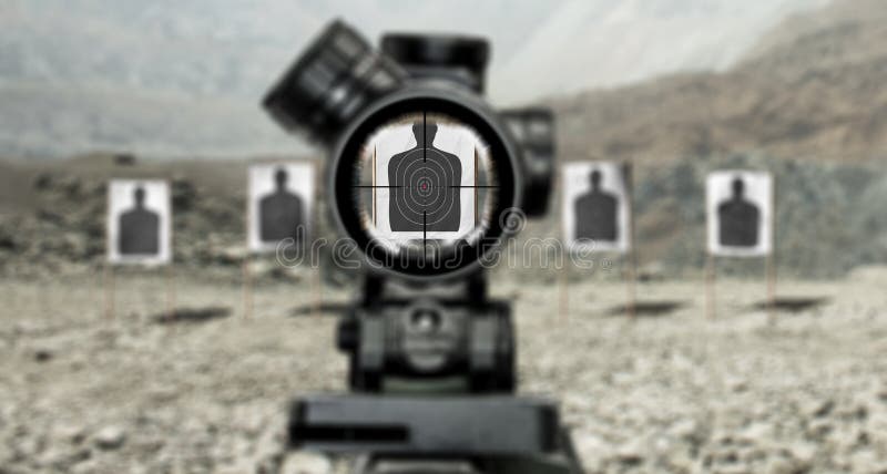 Sniper Rifle Scoping Target View, Image of a Rifle Scope Sight Stock ...
