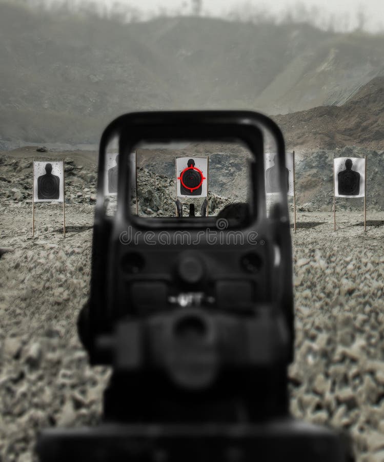 Sniper Rifle Scoping Target View Stock Photo - Image of bullet, m4a1 ...