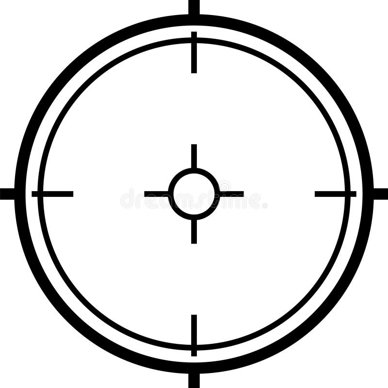 Sniper Scope Crosshair Targeting Aiming Pointer Mark Cursor Vector Symbol Icon Isolated on White ...