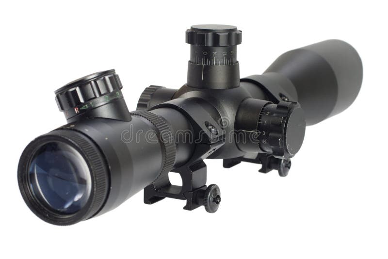 Sniper scope isolated stock photo. Image of hunter, black - 101490114