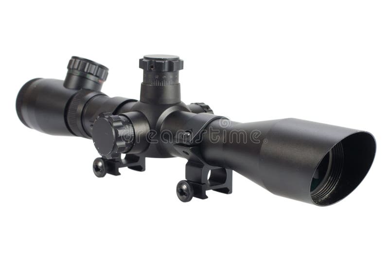 Sniper scope isolated stock image. Image of black, magnification ...