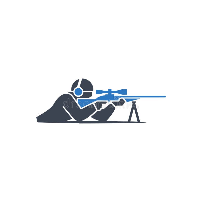 Sniper shooting lying icon stock vector. Illustration of sniper - 375316280