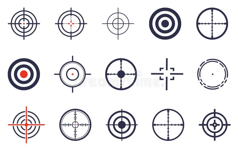 Sniper Sight Vector Flat Set Icon. Vector Illustration Sight and Target Stock Vector ...
