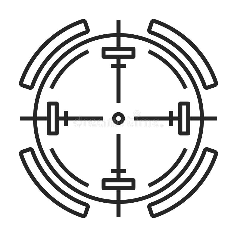 Sniper Sight Vector Icon.Outline Vector Icon Isolated on White ...